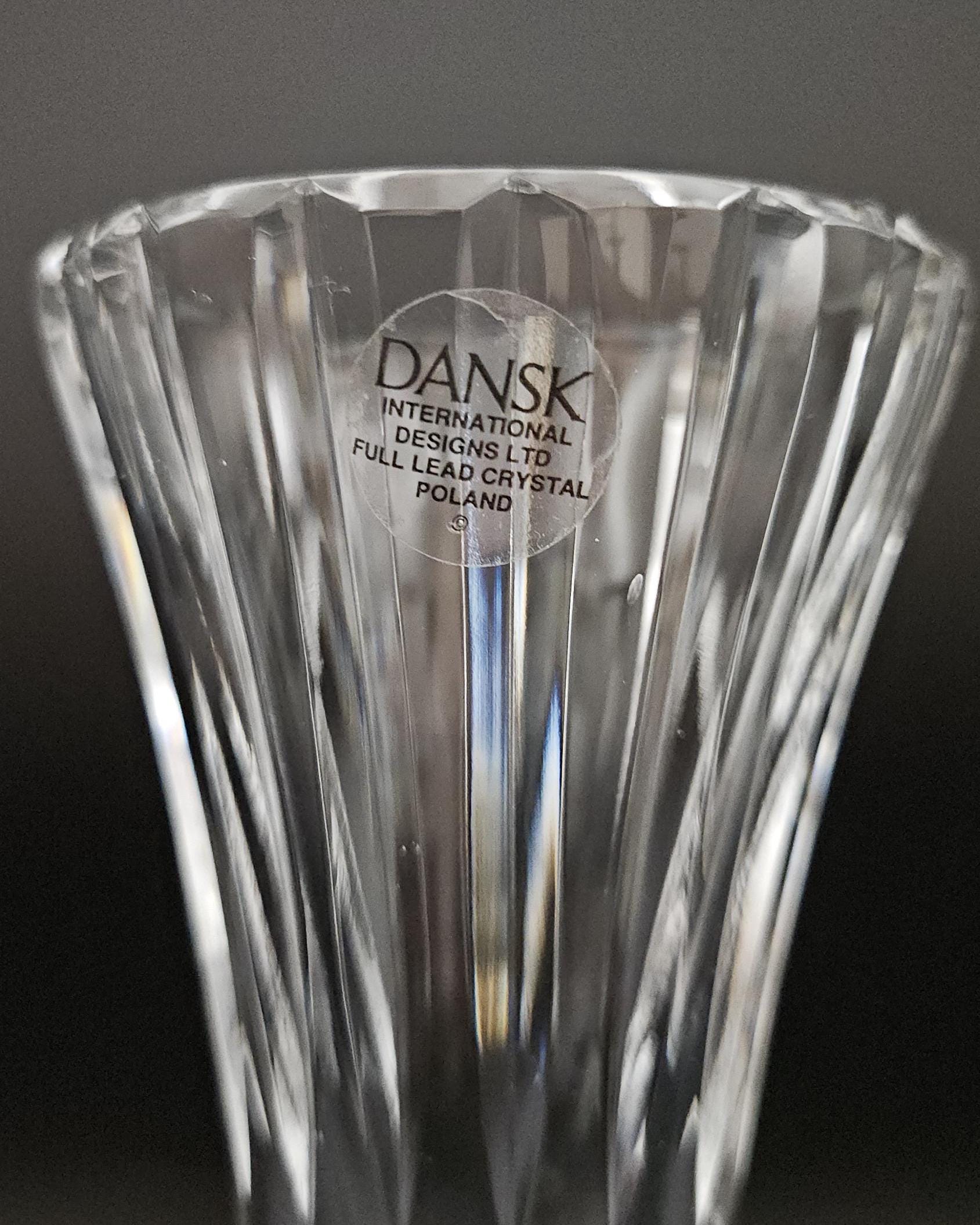 Vintage Cut Crystal Vase - by Dansk Poland - Heavy 8 1/4" Tall Bud Vase ...