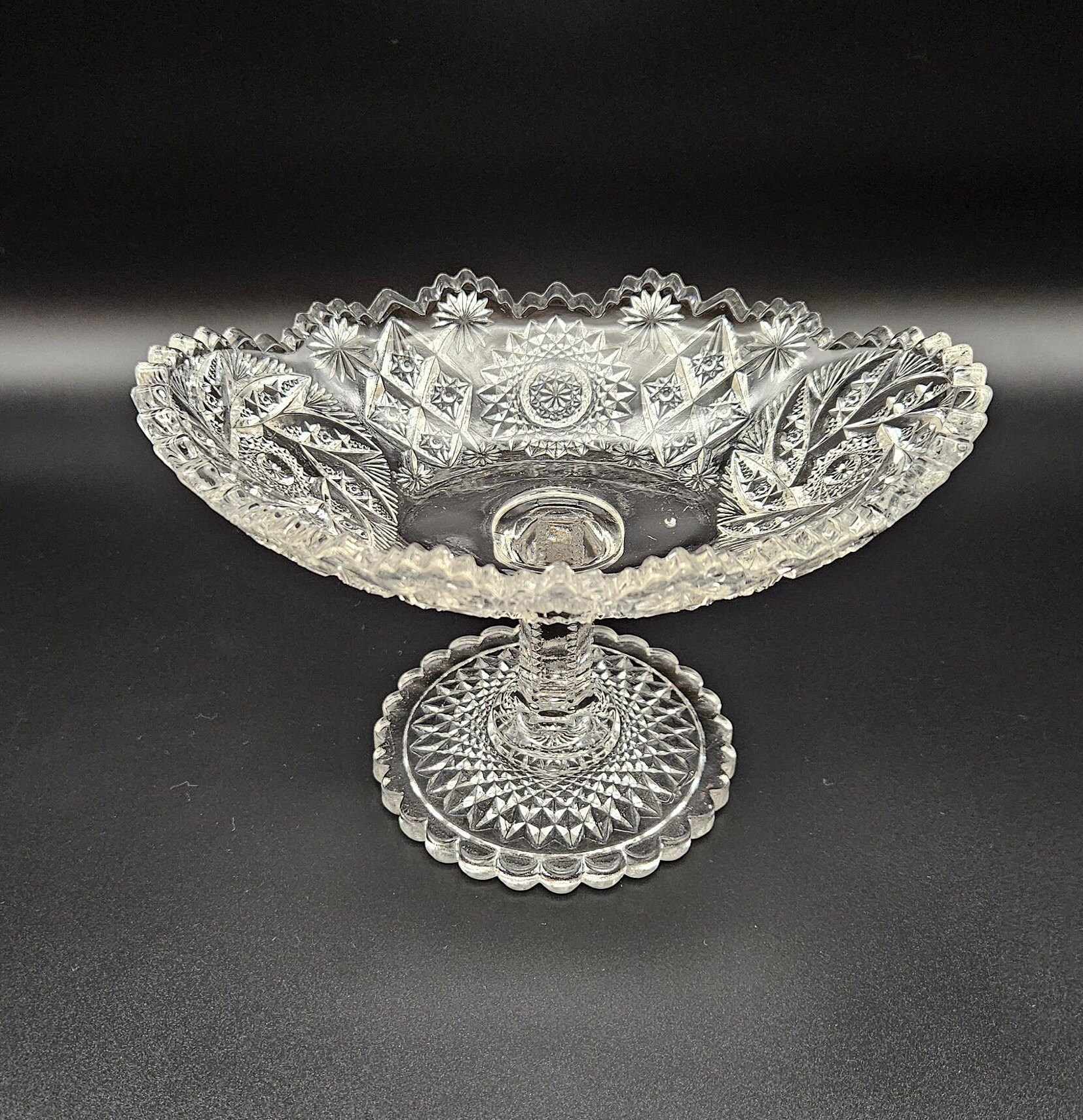 Antique Early American Pressed Glass Compote Westmoreland - Etsy