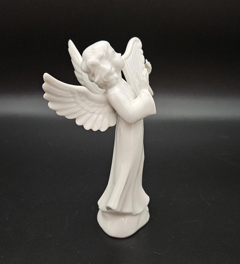 Vintage Dresden Germany Porcelain Angel Figurine – Harp Player ...