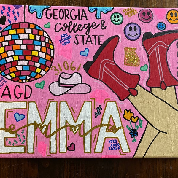 Preppy Paintings for College Girls - Etsy
