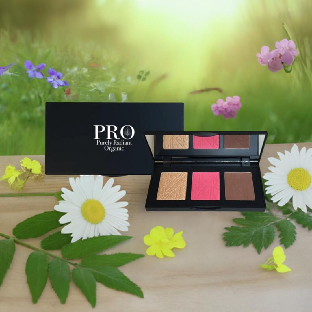 Organic Pro Cheek Palette: Buildable Blush, Contour & Highlight for ...