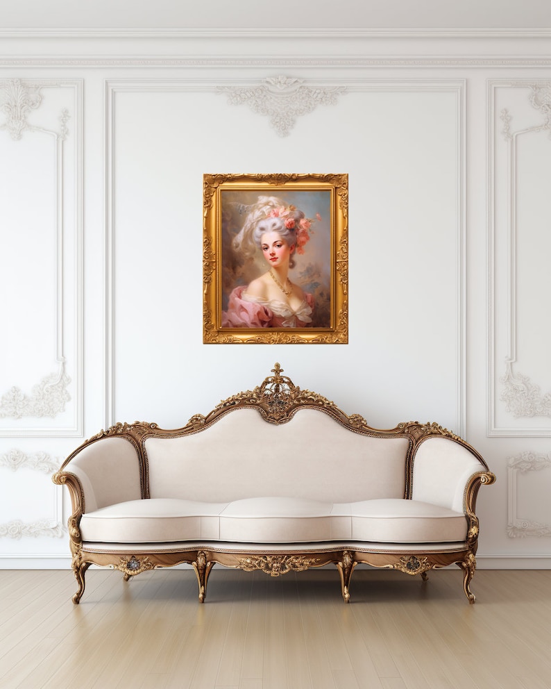Pink Rococo Lady Art Print Oil Painting Rococo - Etsy