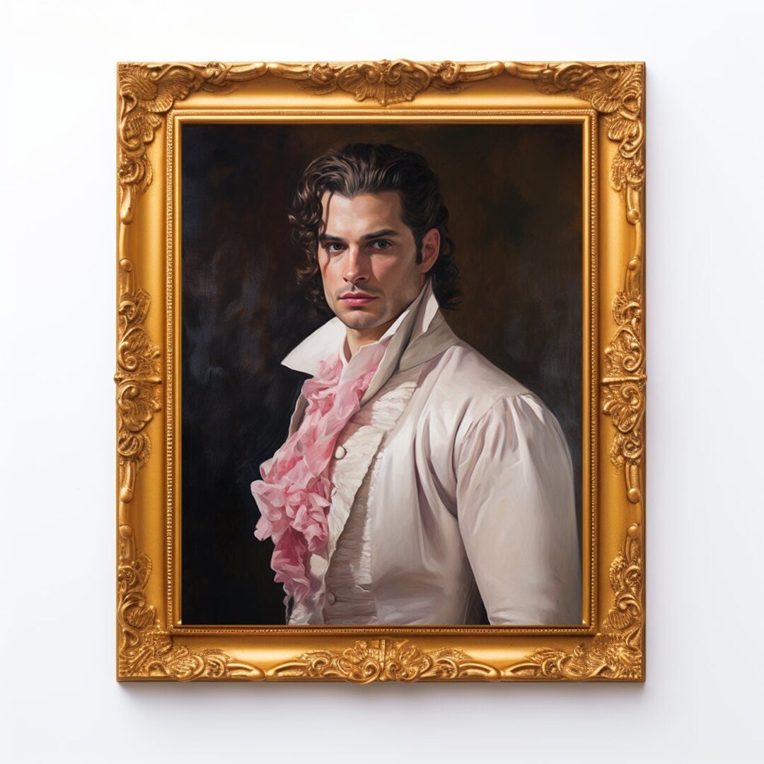 Handsome Rococo Man in Pink - Art Print - Oil Painting, Rococo ...