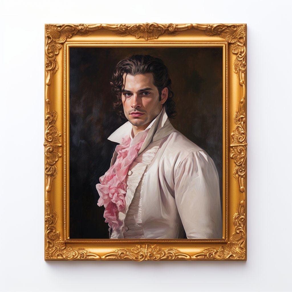 Handsome Rococo Man in Pink Art Print Oil Painting, Rococo, Renaissance ...