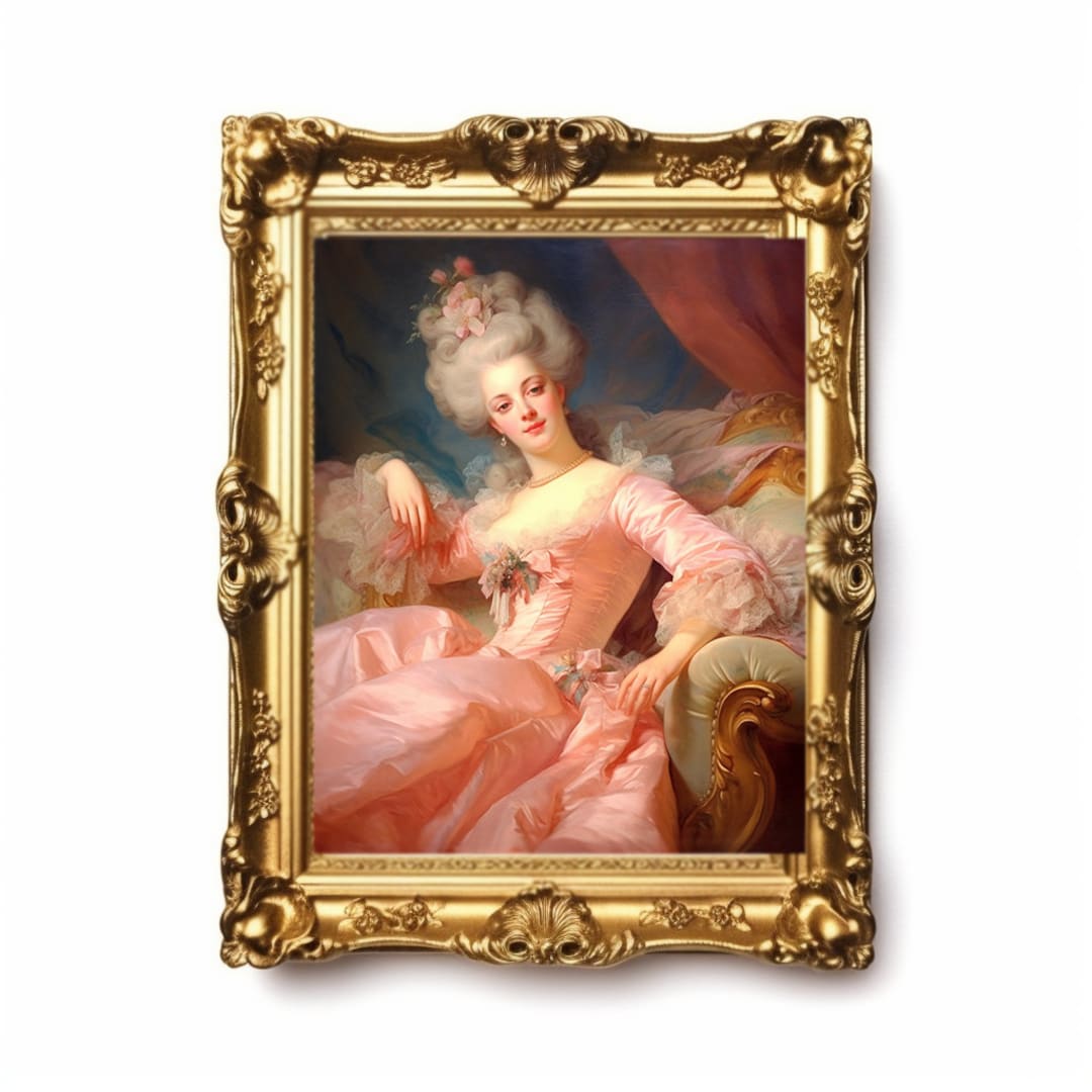 Marie Antoinette Art Print Rococo Lady in Pink, Renaissance, Victorian ...