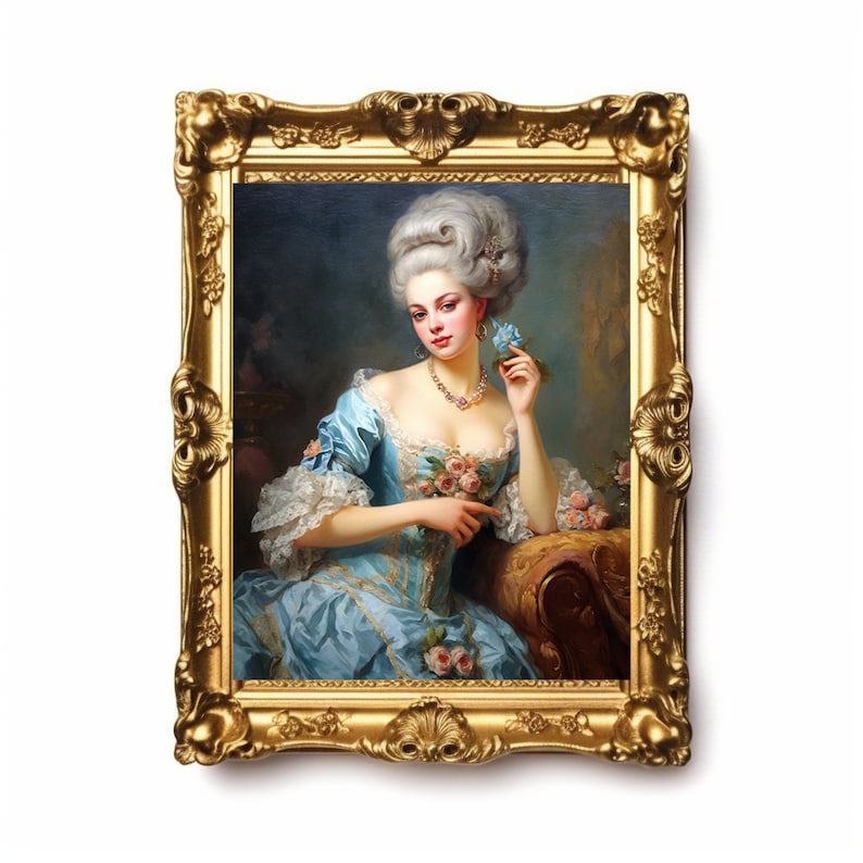 Marie Antoinette Rococo Beauty - Art Print - Oil Painting, Rococo ...