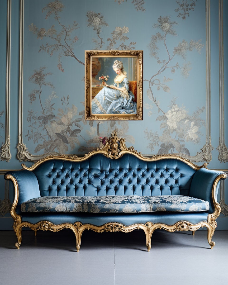 Rococo Lady Reading Marie Antoinette Art Print - Renaissance, Victorian ...