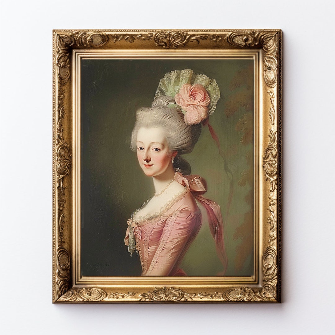 Marie Antoinette Portrait - Coquette, Rococo, Vintage Painting, Pink ...