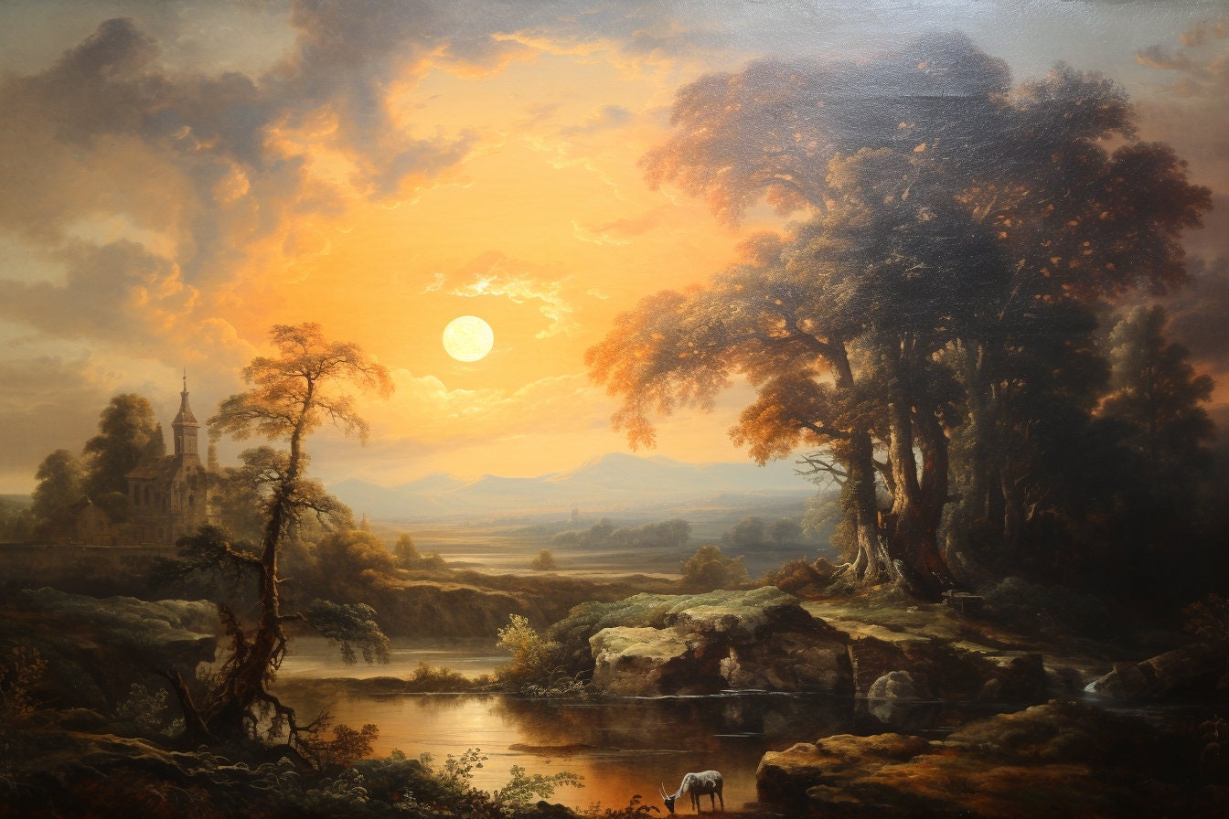 Vintage Landscape Pastoral Rococo Landscape Oil Painting, Victorian - Etsy