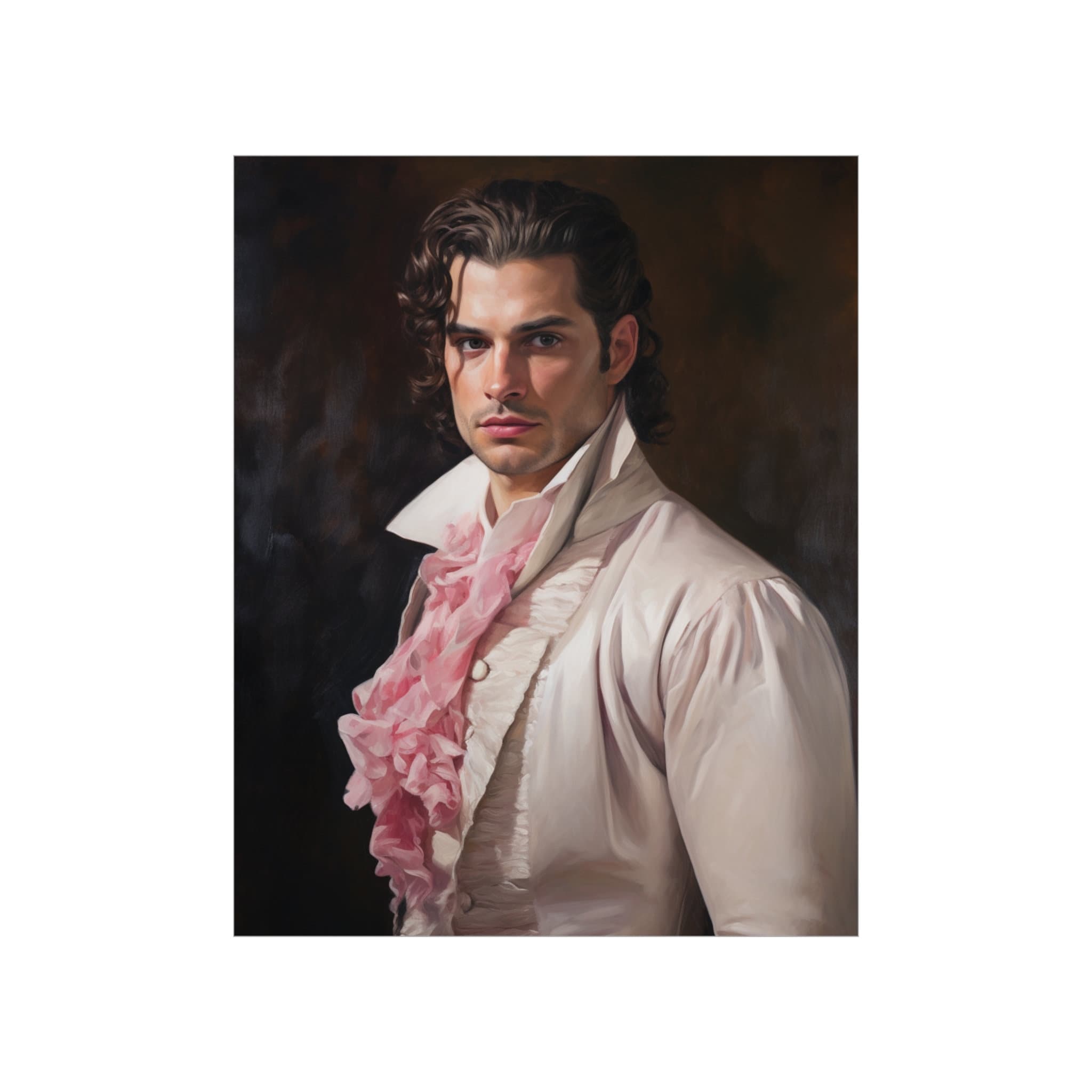 Handsome Rococo Man in Pink Art Print Oil Painting, Rococo, Renaissance ...