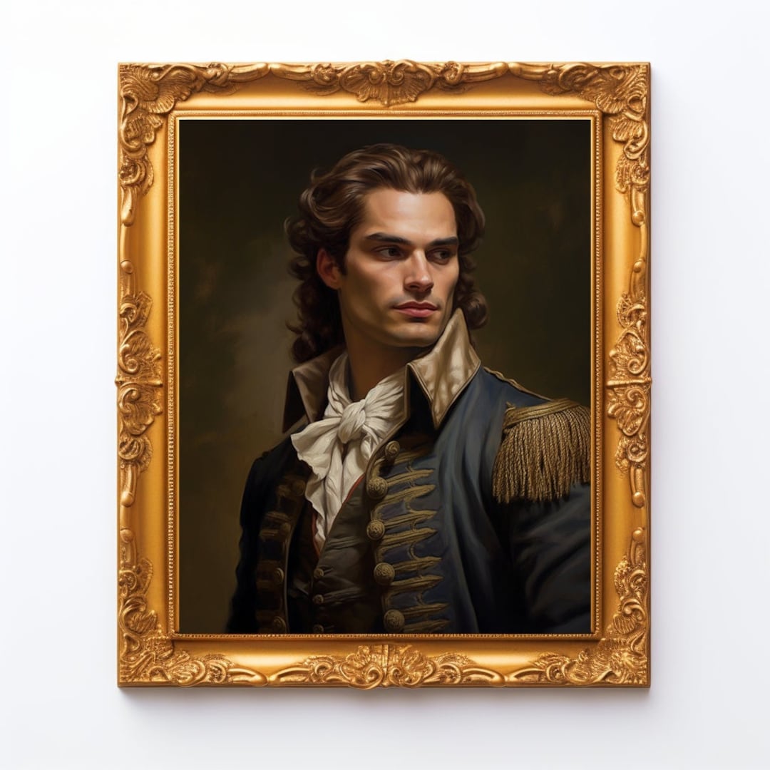 Portrait of a Military Man - Art Print - Oil Painting, Rococo ...