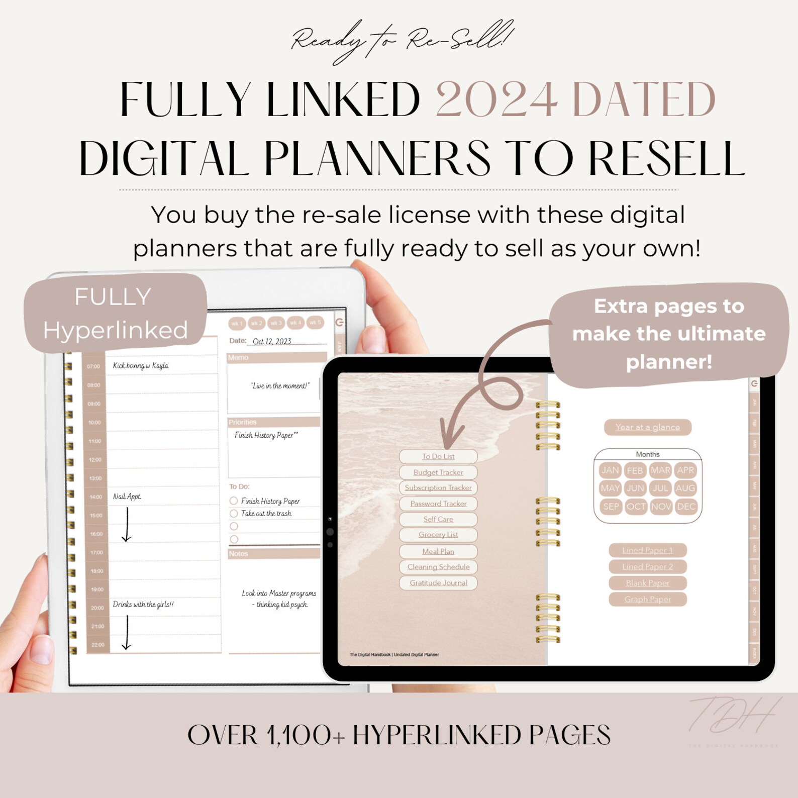 2024 Dated Planner Bundle, Digital Planner Bundle, PLR Planner to Sell ...