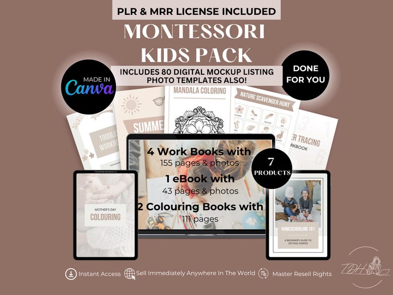 Montessori Kids Activity Bundle: Homeschooling Workbooks (digital ...