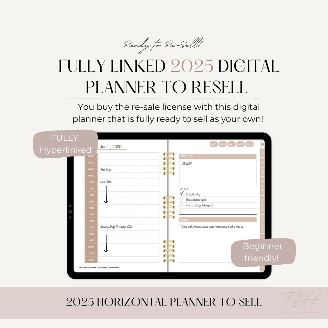 2025 Horizontal PLR Planner to Sell, Dated Digital Planner, PLR ...
