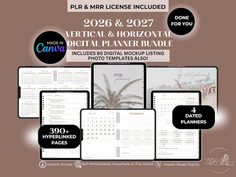 2026-2027 Digital Planner Bundle – Vertical & Horizontal Layouts, Canva ...