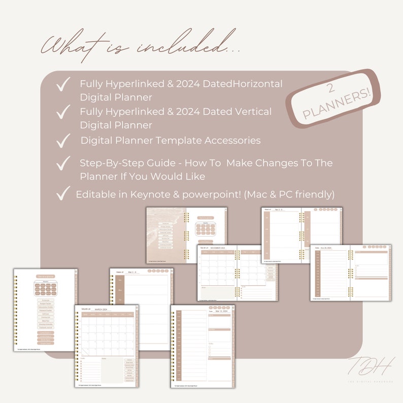 2024 Dated Planner Bundle, Digital Planner Bundle, PLR Planner to Sell ...