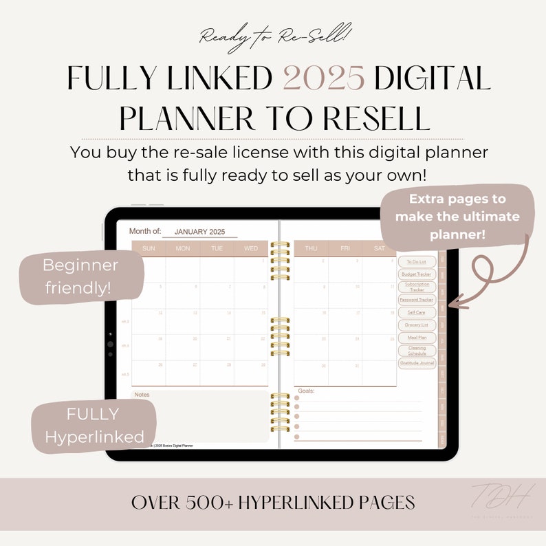 2025 Horizontal PLR Digital Planners to Resell, Sell on Etsy, Master ...