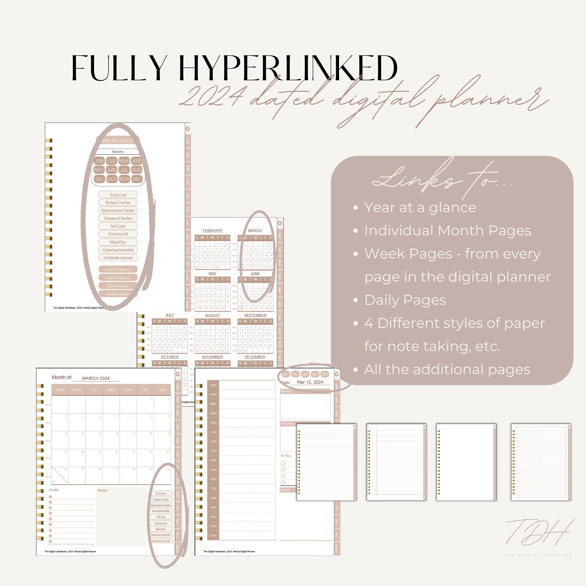 2024 Dated Planner Bundle, Digital Planner Bundle, PLR Planner to Sell ...