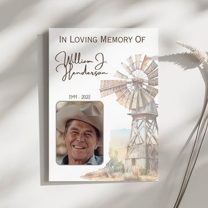 Country & Western Funeral Program, Memorial Service, Printable Order of ...