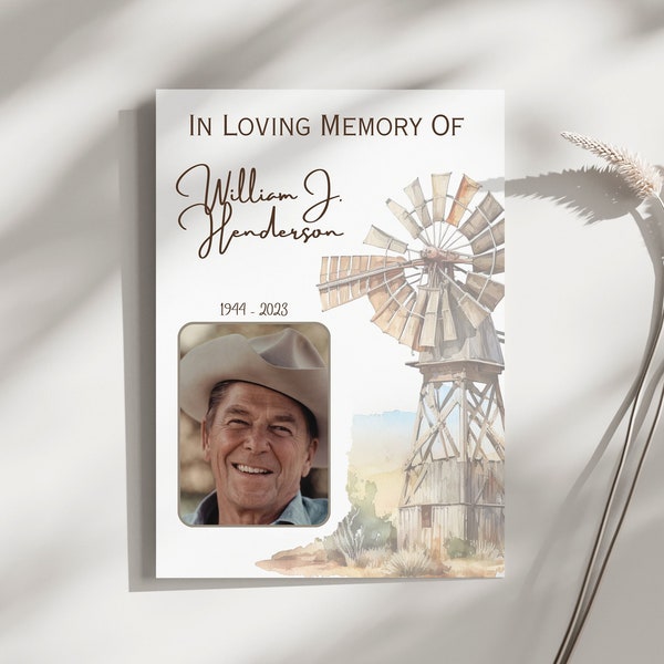 Cowboy Funeral Program - Etsy