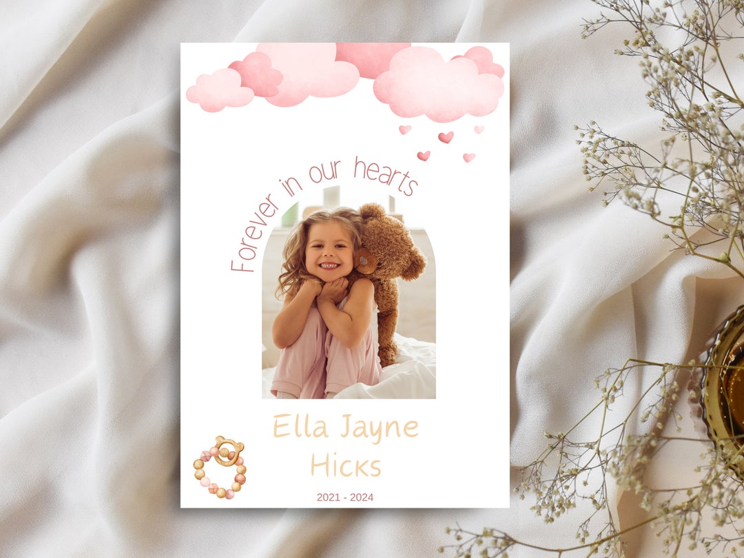 Kids Funeral Program, Child Memorial Service, Printable Order of ...