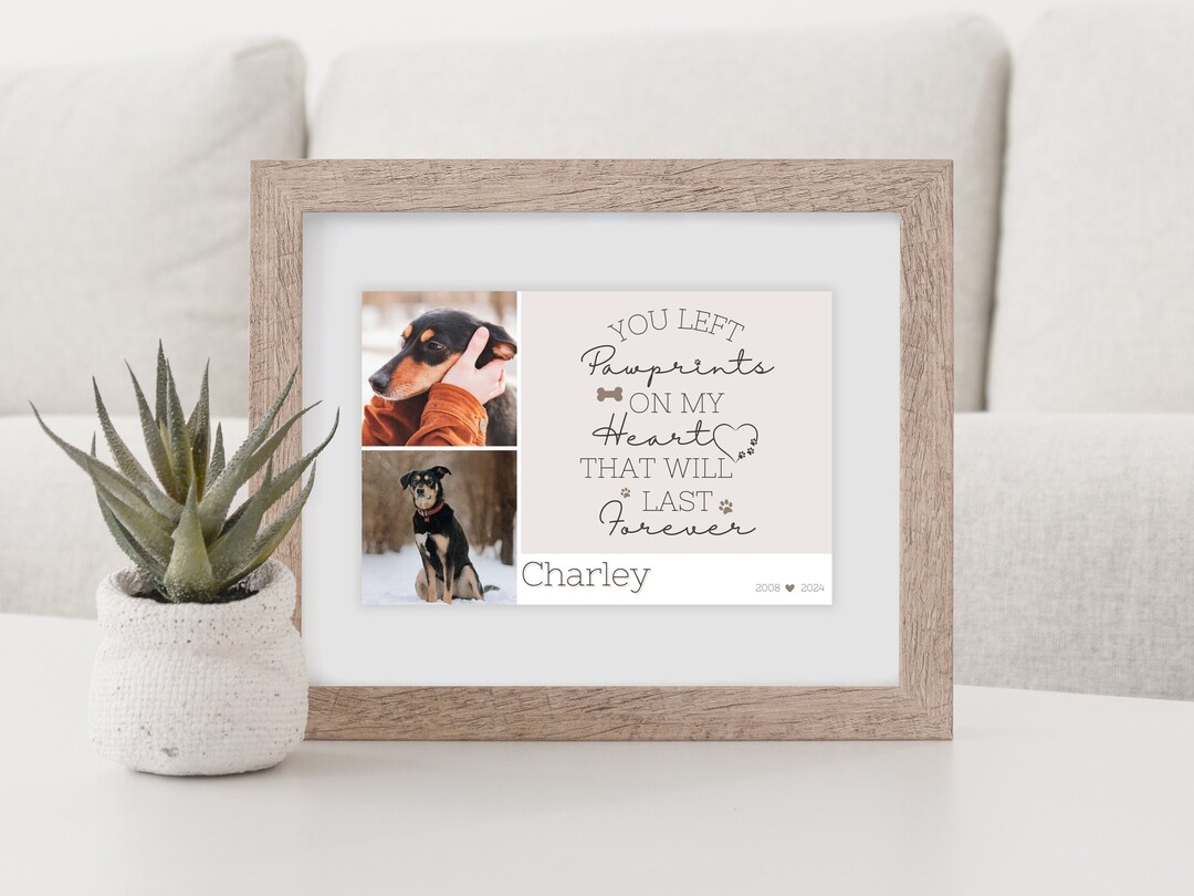Dog Memorial Photo, Dog Keepsake, Dog Funeral Card, Passing of Dog ...