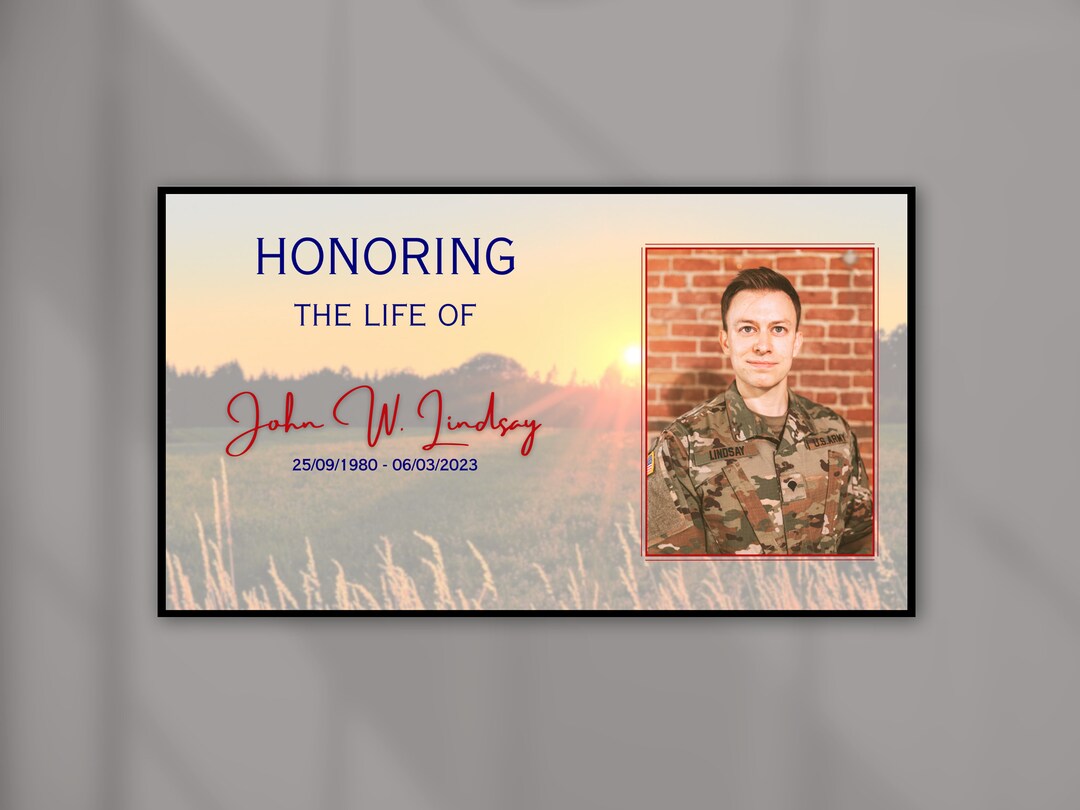 US Veteran Funeral Slideshow, Memorial Video, Funeral Keepsake, Funeral ...