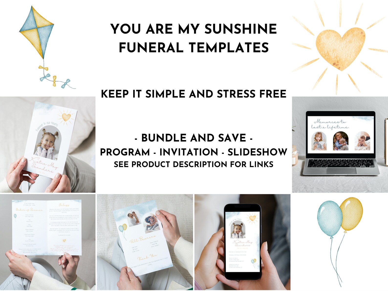 Kids Funeral Program, Child Memorial Service, Printable Order of ...