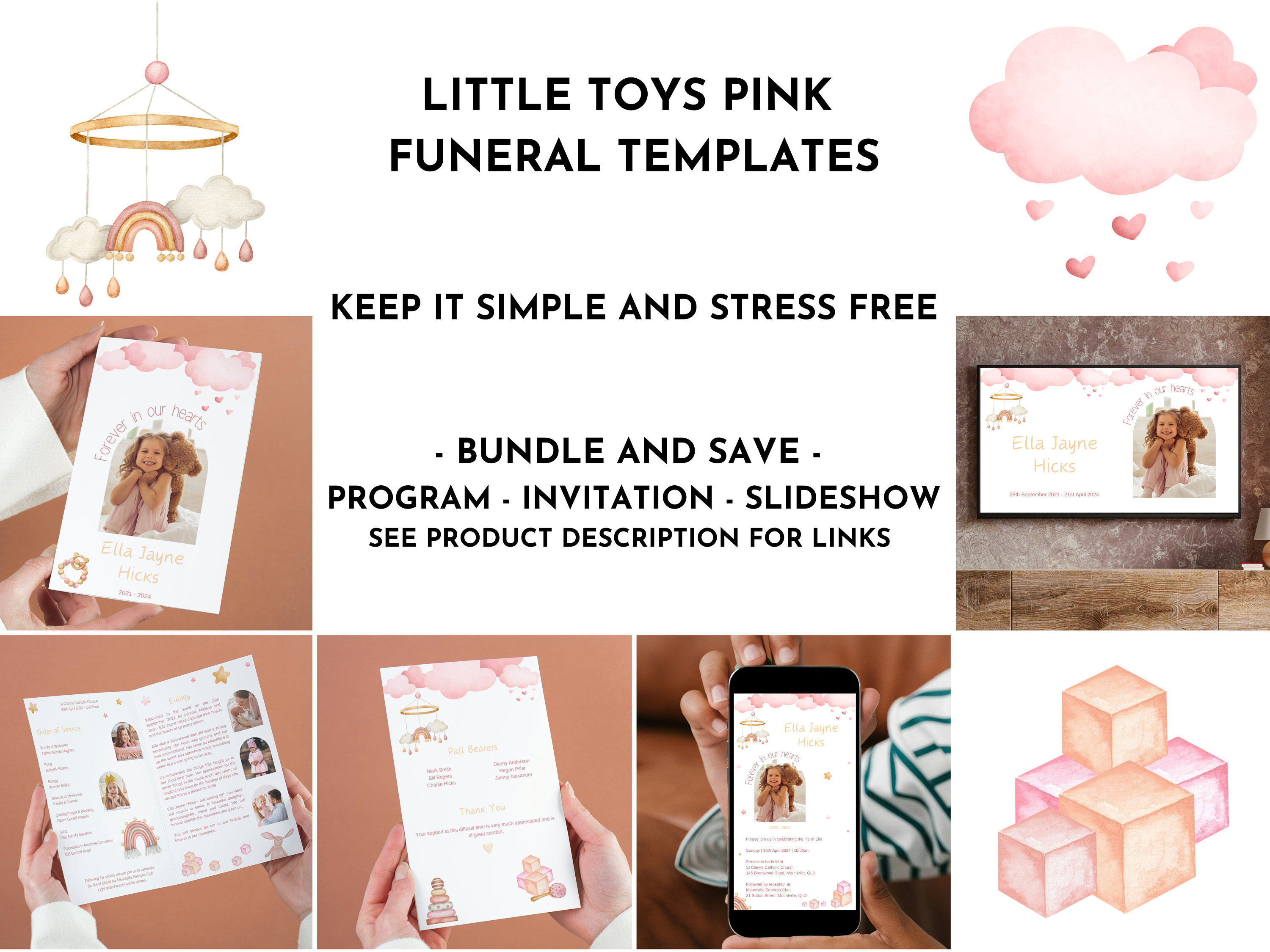 Children's Funeral Invitation Template, Memorial Service Invite Baby ...