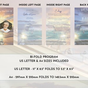 Chevrolet Sunset Funeral Program, Car Theme Memorial Service, Printable ...