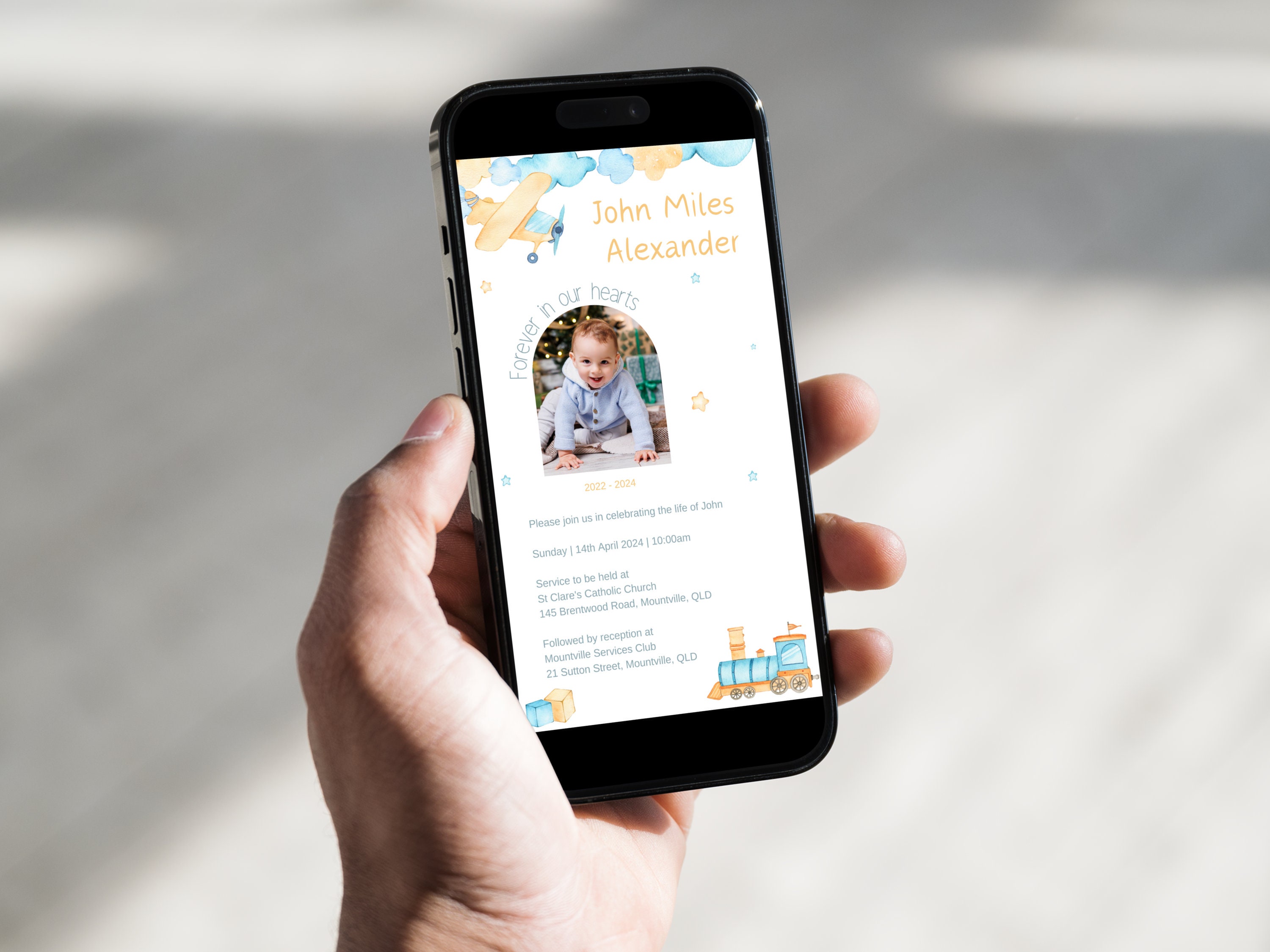 Children's Funeral Invitation Template, Memorial Service Invite Baby ...