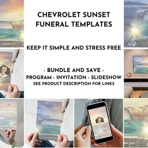 Chevrolet Sunset Funeral Program, Car Theme Memorial Service, Printable ...