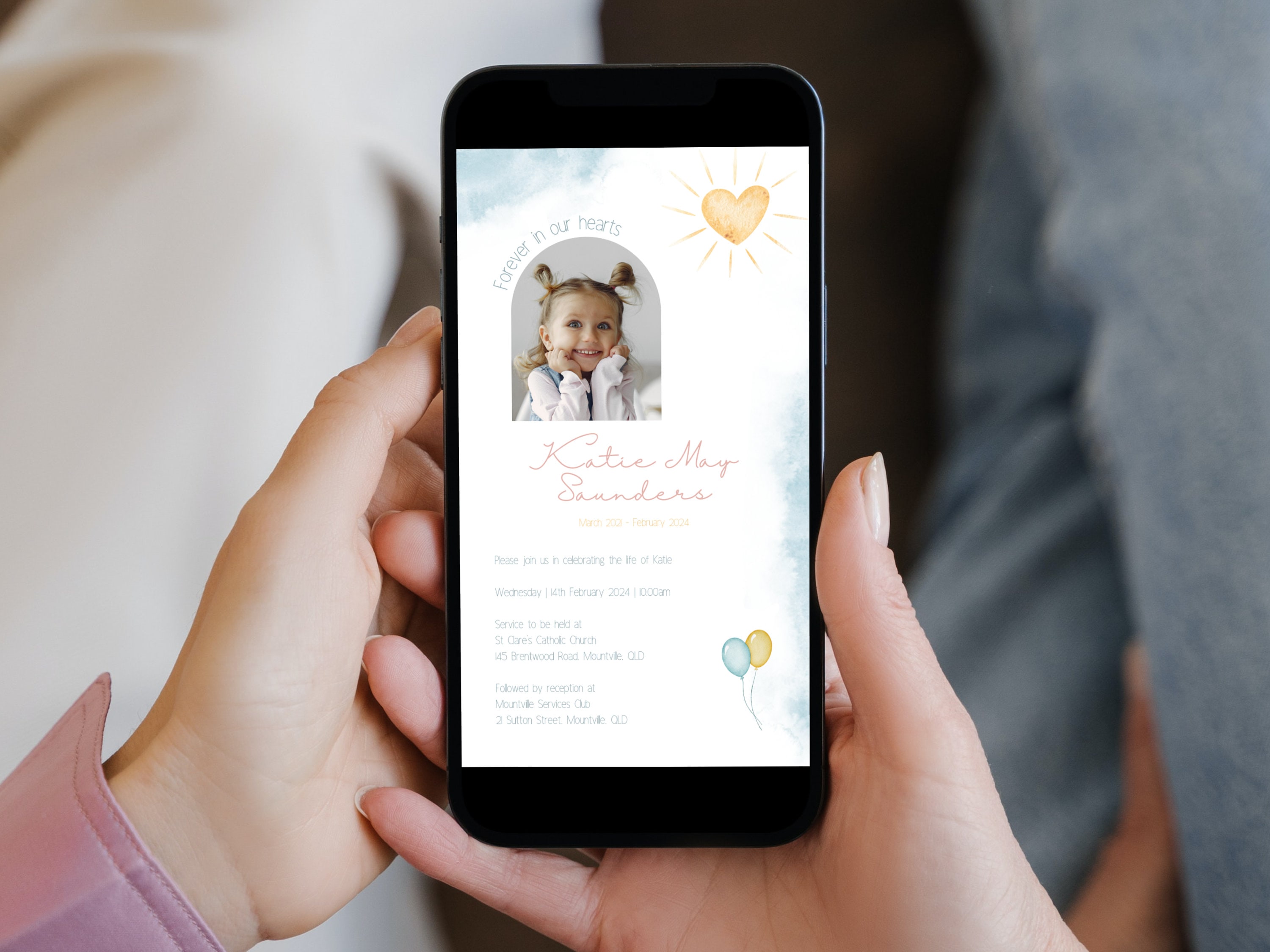 Children's Funeral Invitation Template, Memorial Service Invite Baby ...