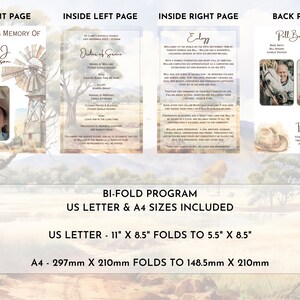 Country & Western Funeral Program, Memorial Service, Printable Order of ...