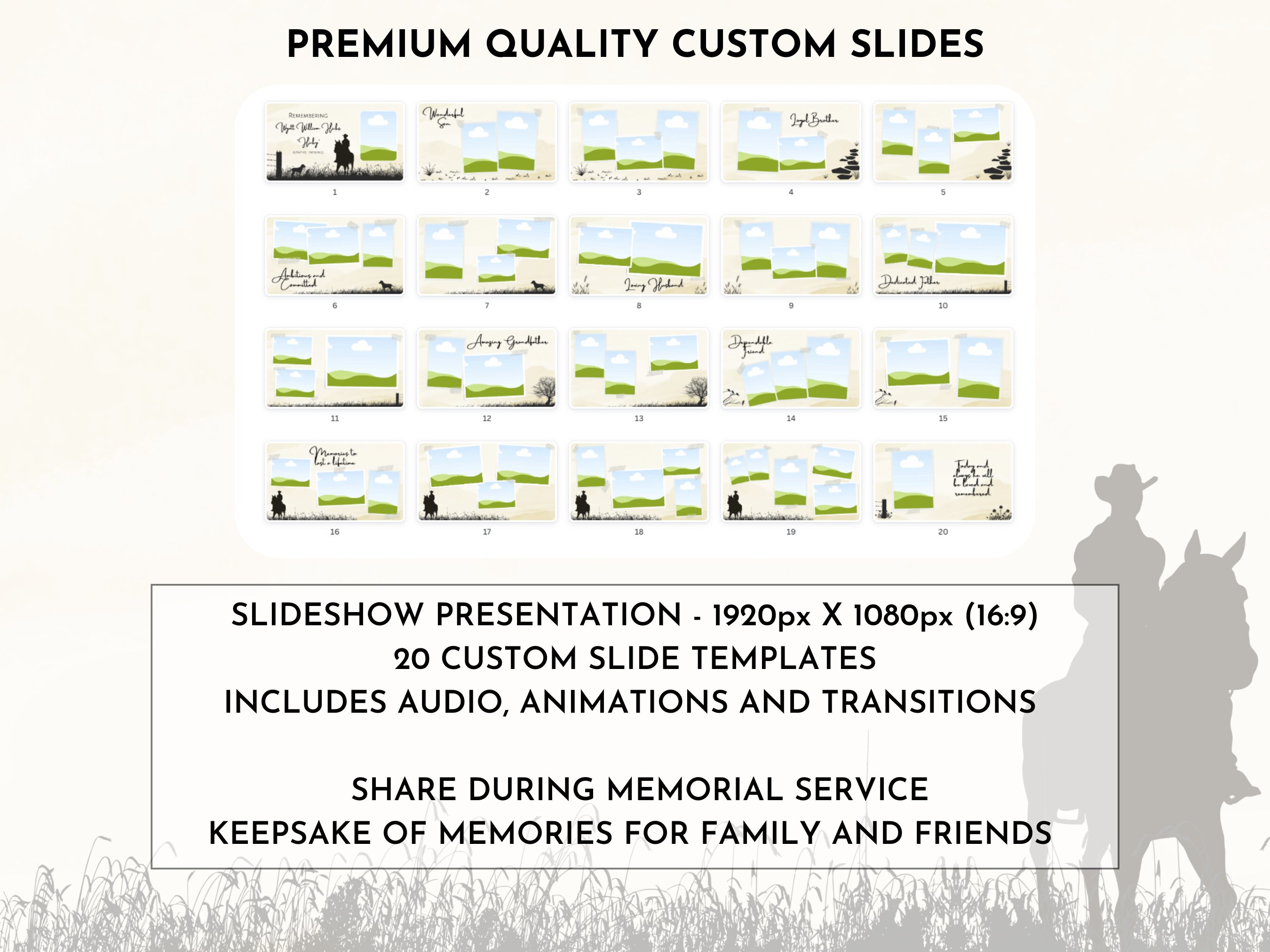 Funeral Bundle Country & Western, Memorial Service Template ...