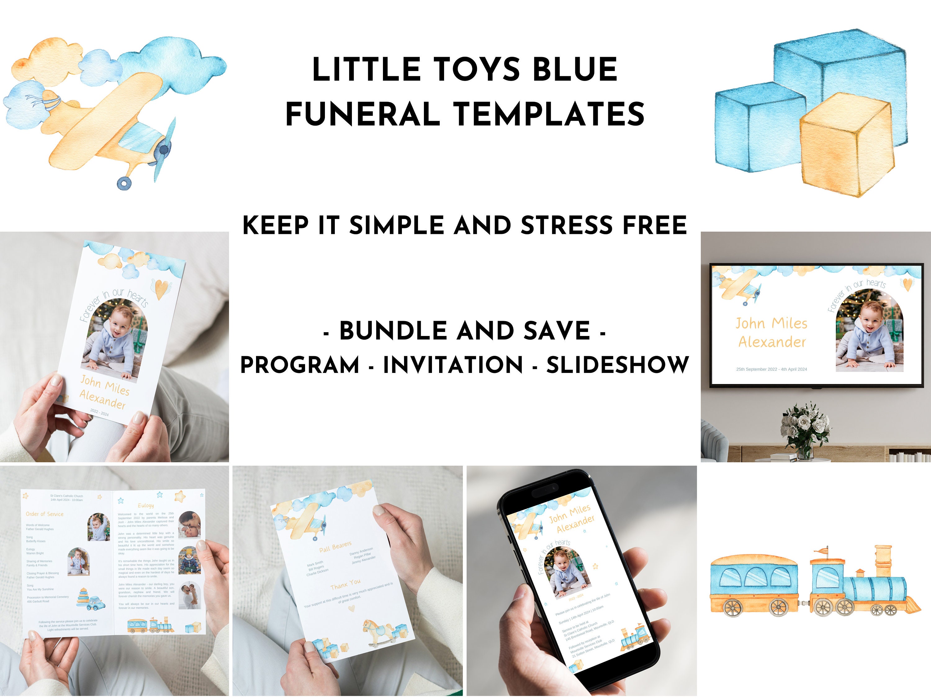 Kids Funeral Bundle, Child's Memorial Service Template, Celebration of ...