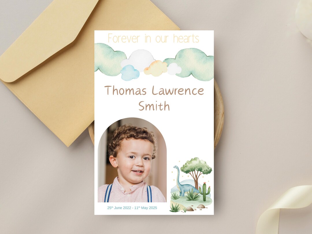 Kids Funeral Program, Child Memorial Service, Printable Order of ...