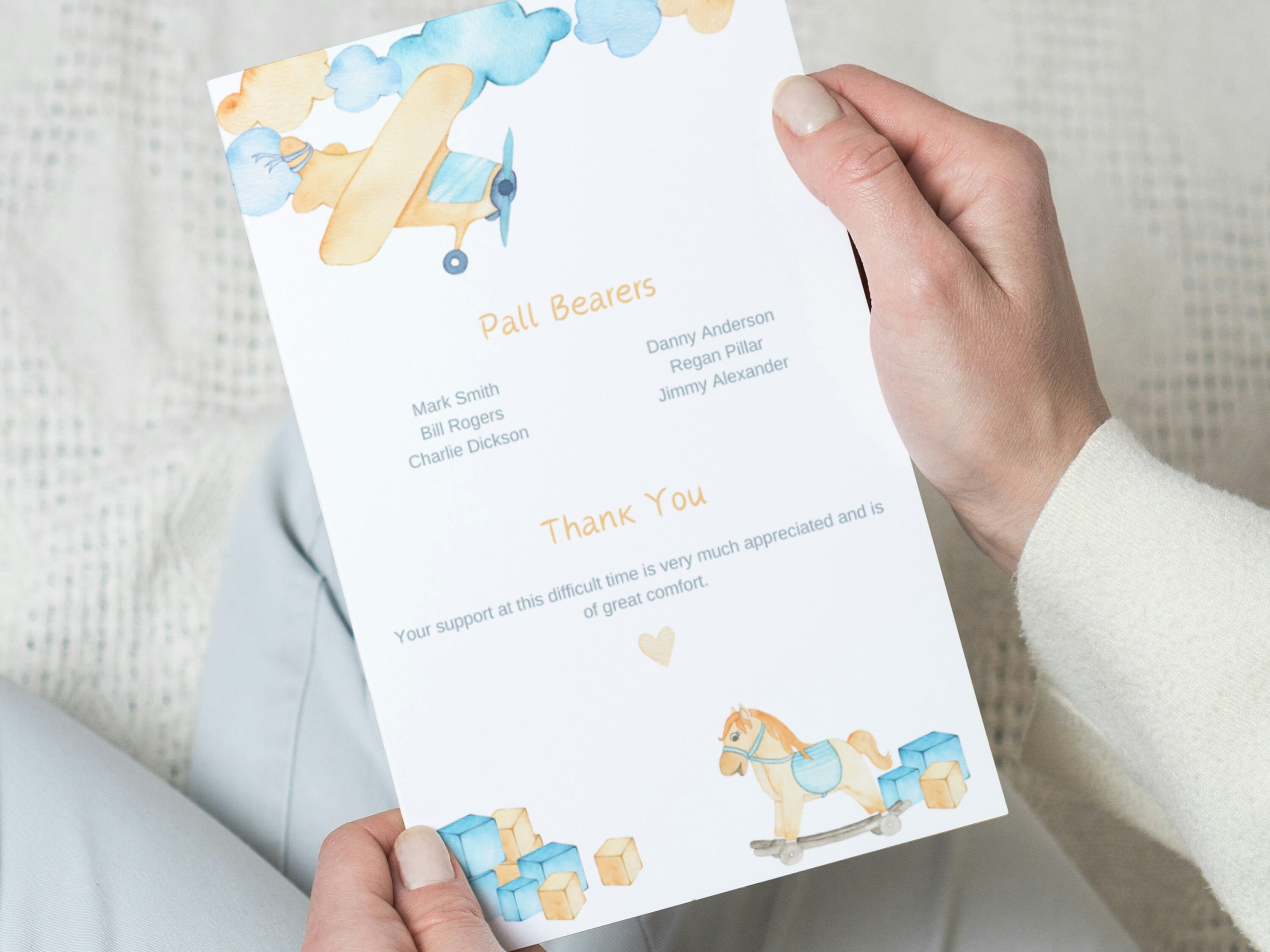 Kids Funeral Program, Child Memorial Service, Printable Order of ...