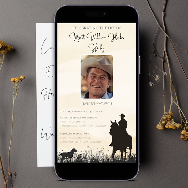 Western Celebration of Life Invitation - Etsy
