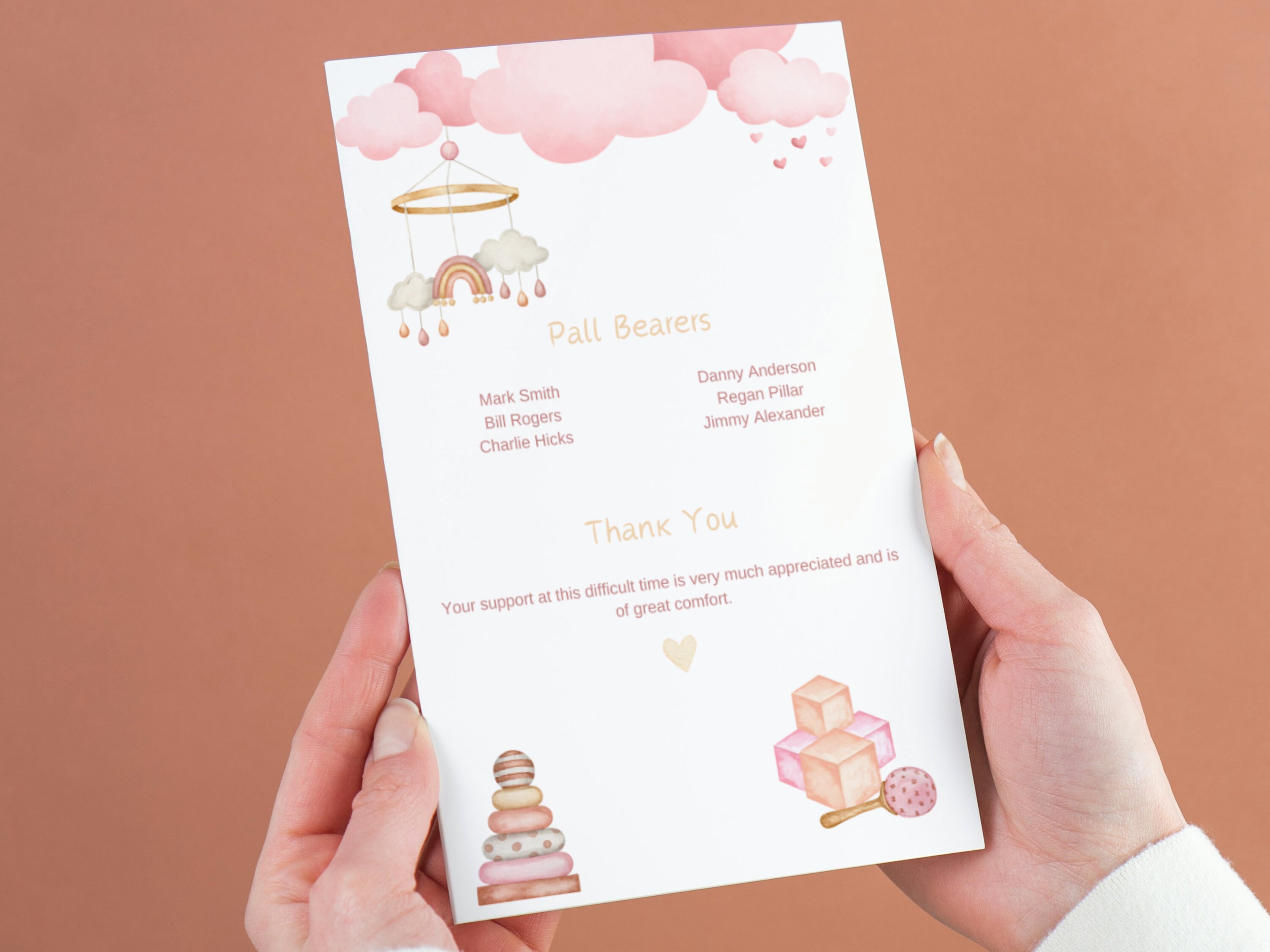 Kids Funeral Program, Child Memorial Service, Printable Order of ...