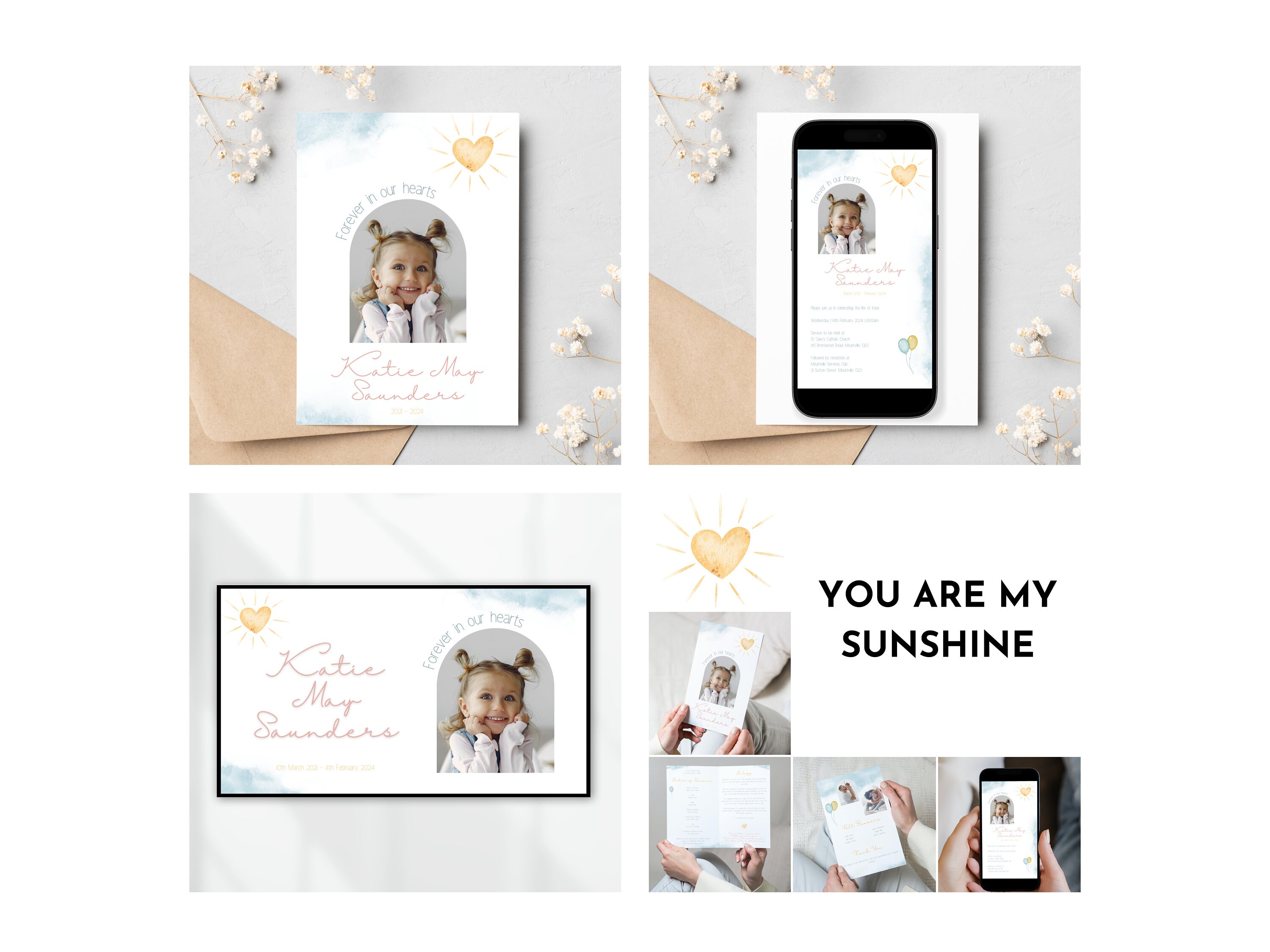 Kids Funeral Bundle, Child's Memorial Service Template, Celebration of ...