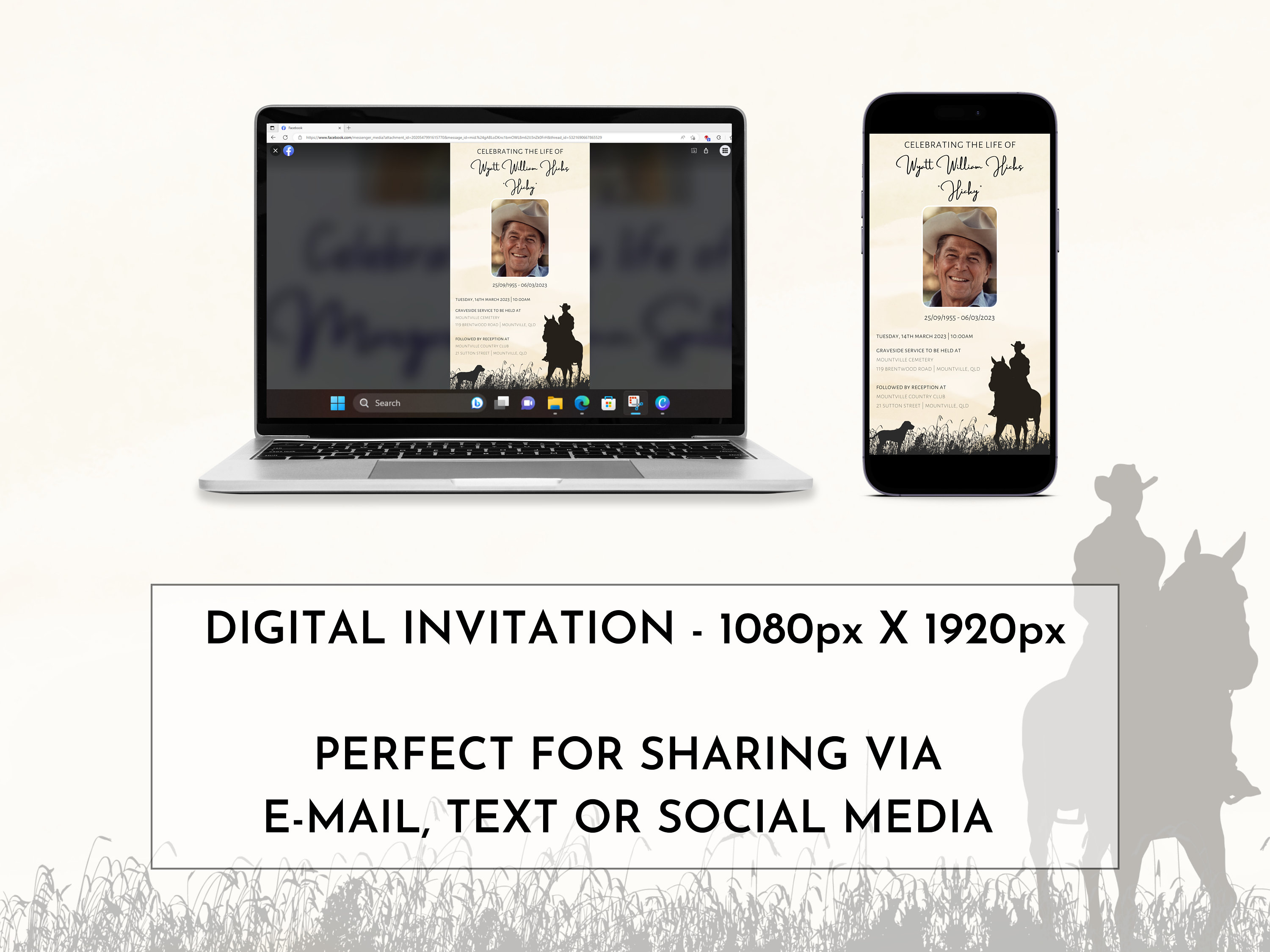 Funeral Bundle Country & Western, Memorial Service Template ...