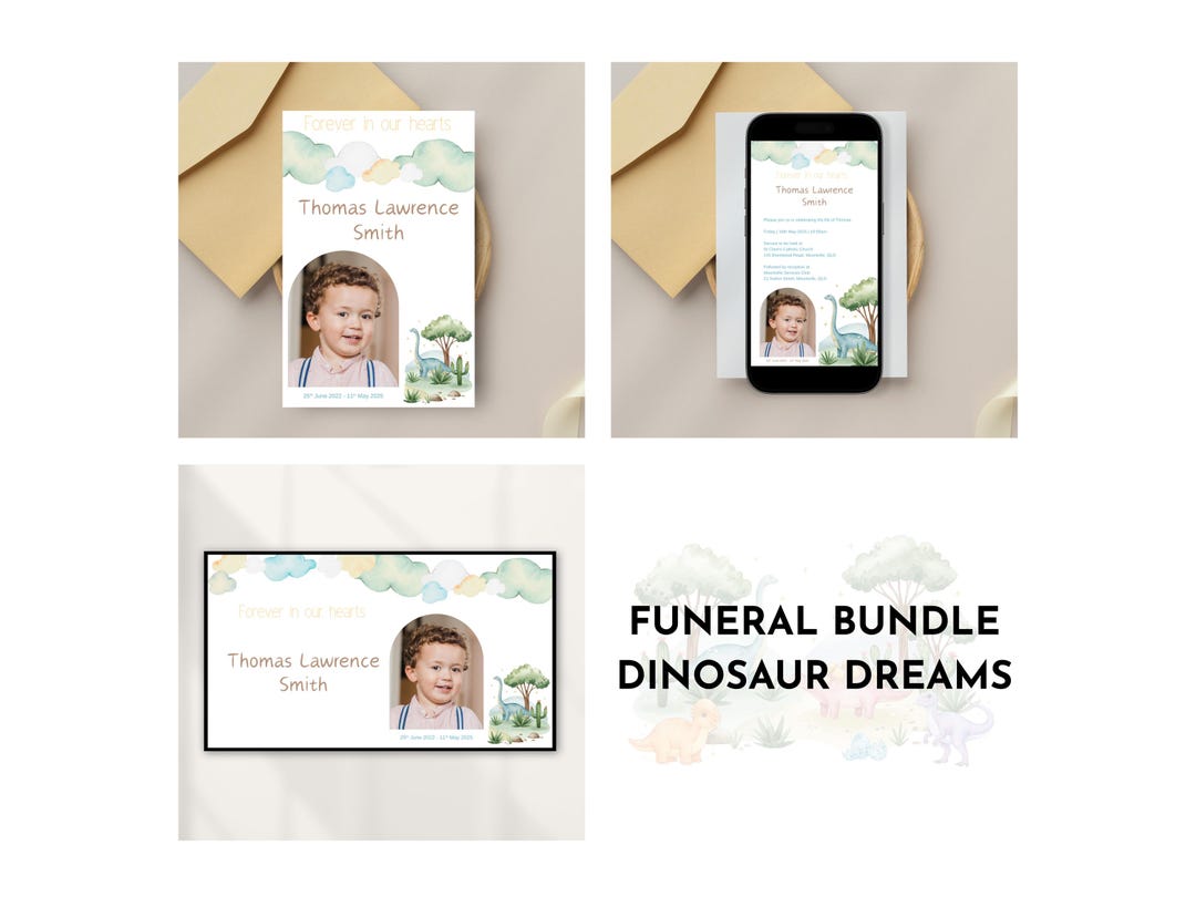 Kids Funeral Bundle, Child's Memorial Service Template, Celebration of ...