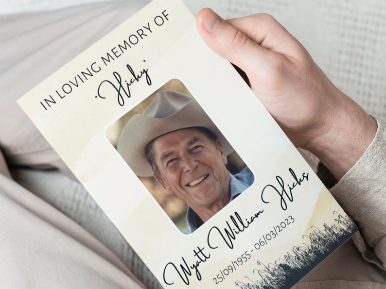 Funeral Program Template, Country & Western Memorial Service, Printable ...