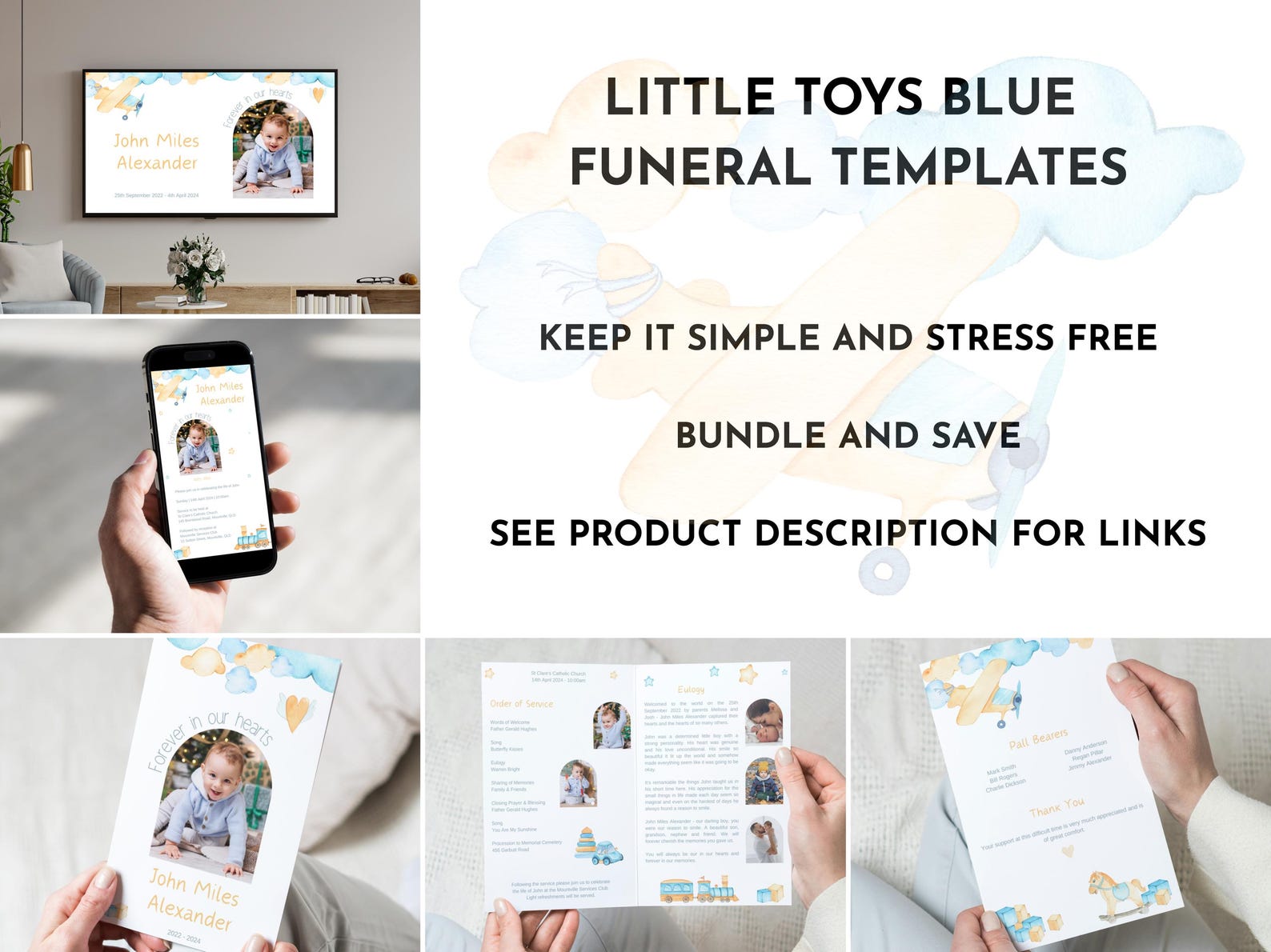 Kids Funeral Program, Child Memorial Service, Printable Order of ...