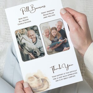 Country & Western Funeral Program, Memorial Service, Printable Order of ...