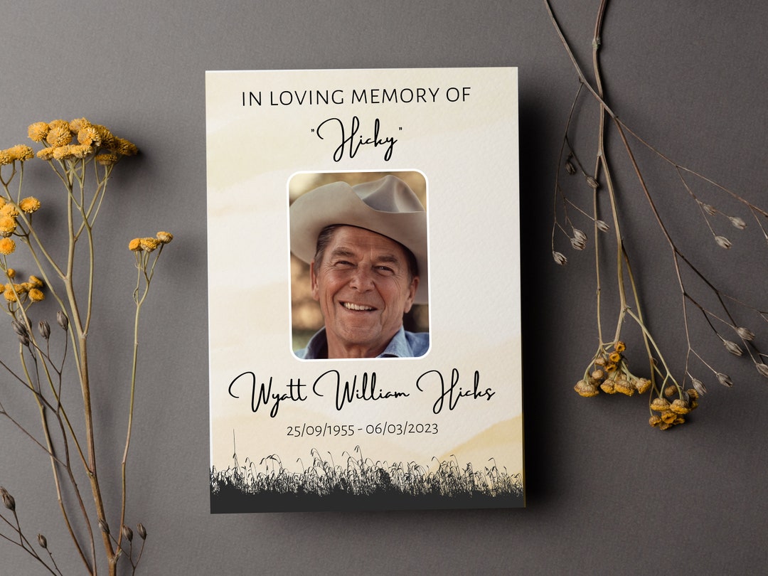 Funeral Program Template, Country & Western Memorial Service, Printable ...