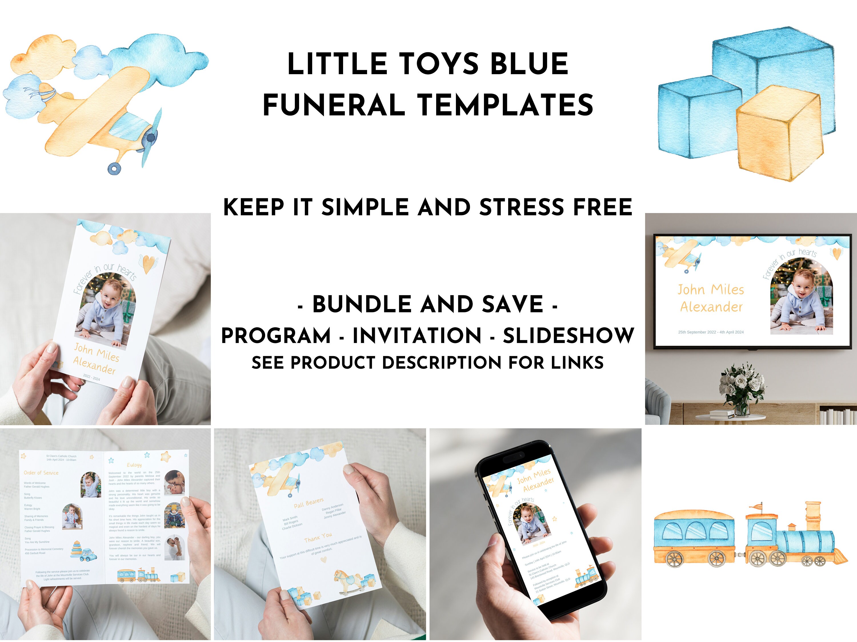 Kids Funeral Program, Child Memorial Service, Printable Order of ...