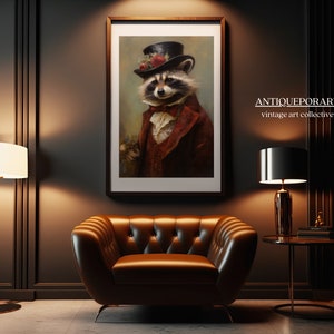 Victorian Animals Portrait, Royal Raccoon Art Print, Renaissance Animal ...