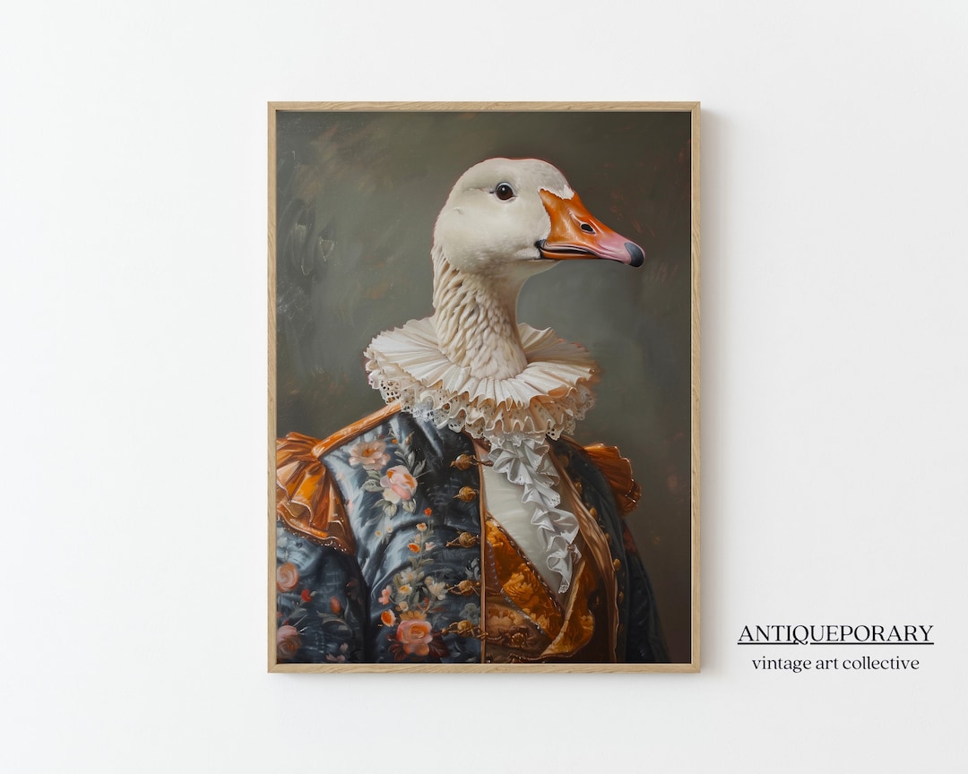 Victorian Animals Portrait, Royal Goose Vintage Print, Dressed Animal ...